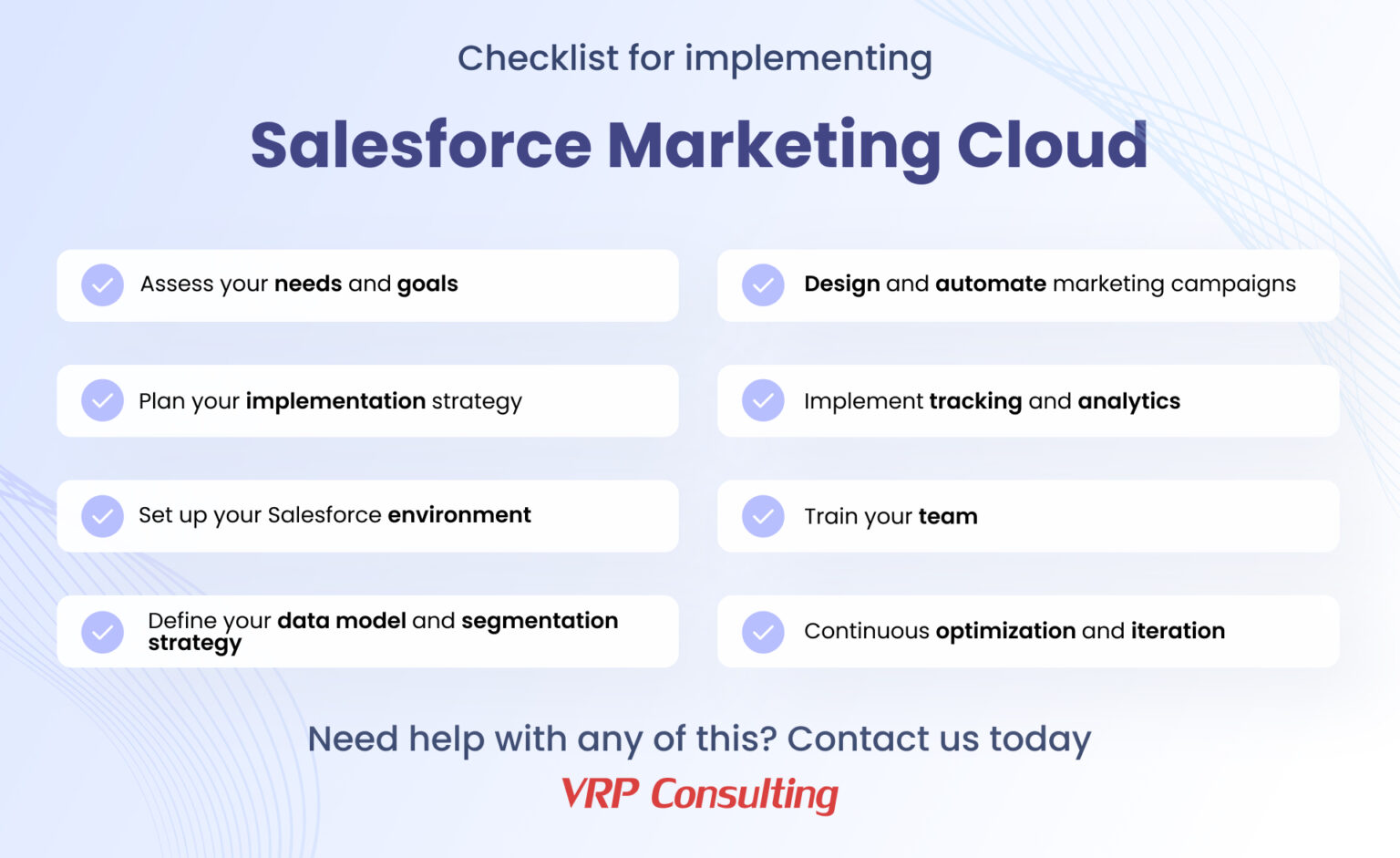 Salesforce Marketing Cloud Implementation Checklist | VRP Consulting